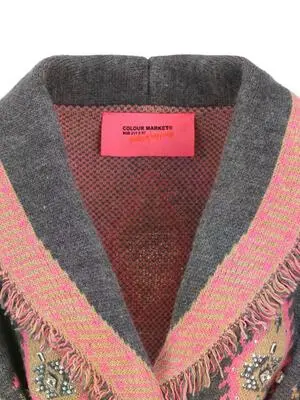 COLOUR MARKET Fringe-trim Belted Coat