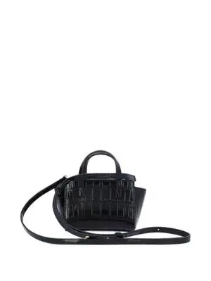 HIDESINS Xs Flap Crocodille-effect Leather Tote Bag - Black