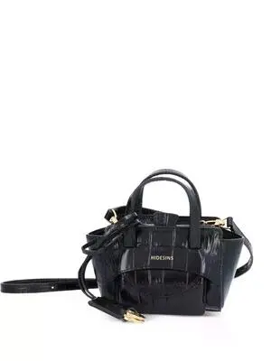 HIDESINS Xs Flap Crocodille-effect Leather Tote Bag - Black