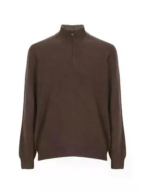 DELLA CIANA Half-zip Knitted Sweater - Brown