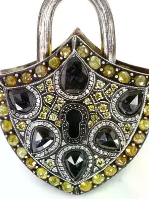 SEVAN BIÇAKÇI Embellished Diamond Shield Pendant - Silver