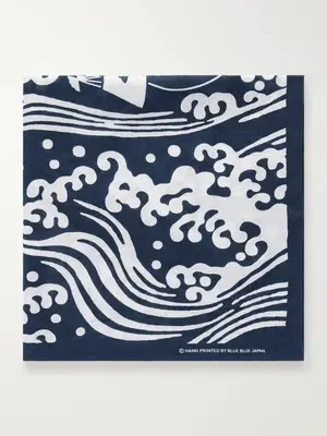 Blue Blue Japan Printed Cotton Scarf - Blue