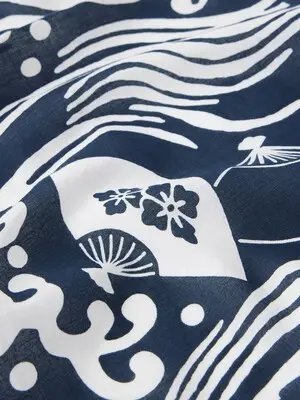 Blue Blue Japan Printed Cotton Scarf - Blue