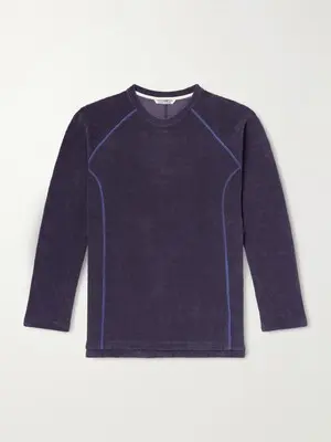 A KIND OF GUISE Fiscal Ribbed Cotton-terry T-shirt - Blue
