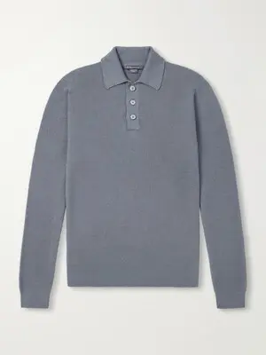 BEGG & CO. Adrien Cashmere And Silk -blend Polo Sweater - Gray