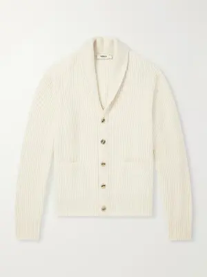 Altea Ribbed Virgin Wool Cardigan - Neutrals
