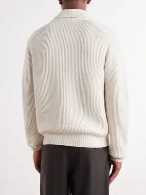 Altea Ribbed Virgin Wool Cardigan - Neutrals