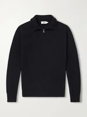 Altea Half-zip Virgin Wool Sweater - Black