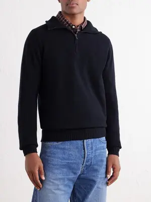 Altea Half-zip Virgin Wool Sweater - Black