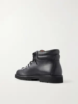 Nn07 Fracap M127 Textured Leather Hiking Boots - Black