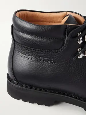 Nn07 Fracap M127 Textured Leather Hiking Boots - Black