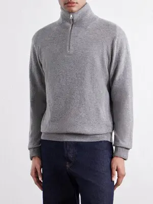 BEGG & CO. Heriot Half-zip Cashmere Sweater - Gray
