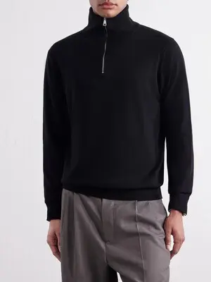 BEGG & CO. Heriot Half-zip Cashmere Sweater - Black