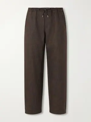 A KIND OF GUISE Samurai Wide-leg Wool-twill Drawstring Trousers - Brown