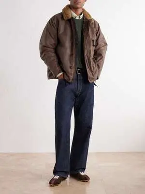 Barbour Macklow Plush-trimmed Waxed-cotton Jacket