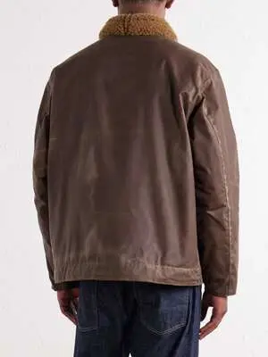 Barbour Macklow Plush-trimmed Waxed-cotton Jacket