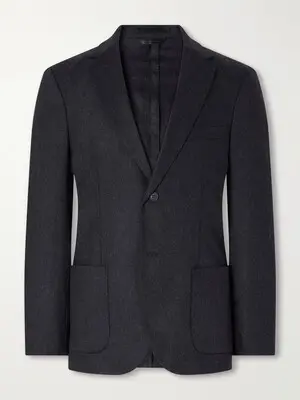 Sunspel Wool And Cashmere-blend Flannel Suit Jacket - Gray
