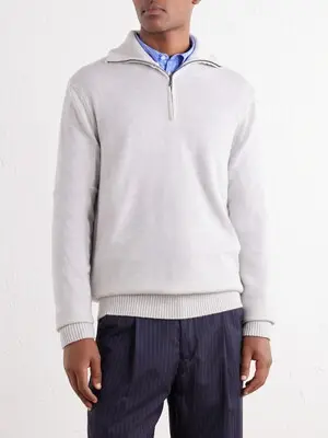 Altea Half-zip Virgin Wool Sweater - Gray