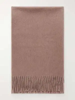 BEGG & CO. Arran Solid Fringed Brushed-cashmere Scarf - Brown