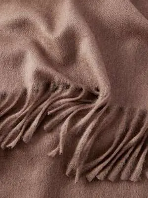 BEGG & CO. Arran Solid Fringed Brushed-cashmere Scarf