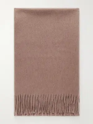 BEGG & CO. Arran Solid Fringed Brushed-cashmere Scarf - Brown