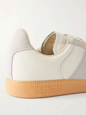 ADIDAS ORIGINALS Bw Army Suede-trimmed Leather Sneakers - Light Gray