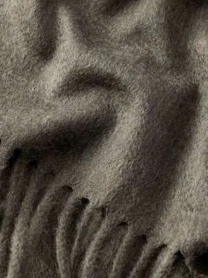 BEGG & CO. Arran Solid Fringed Brushed-cashmere Scarf