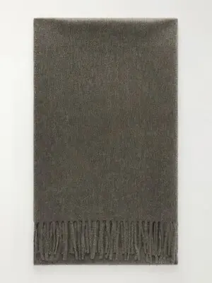 BEGG & CO. Arran Solid Fringed Brushed-cashmere Scarf - Green