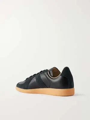 ADIDAS ORIGINALS Bw Army Suede-trimmed Leather Sneakers - Black
