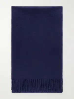 BEGG & CO. Arran Fringed Brushed-cashmere Scarf - Blue
