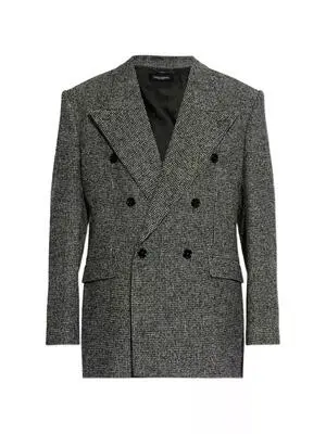 Dolce & Gabbana Sinatra Double-breasted Jacket In Birdseye Wool Blend - Grey
