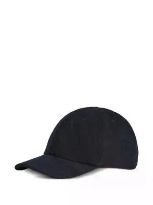 Kiton Leather-trimmed Baseball Cap - Blue