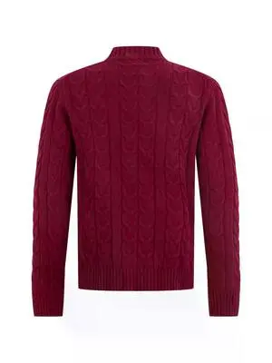 SLOWEAR Cable-knit Mock-neck Sweater