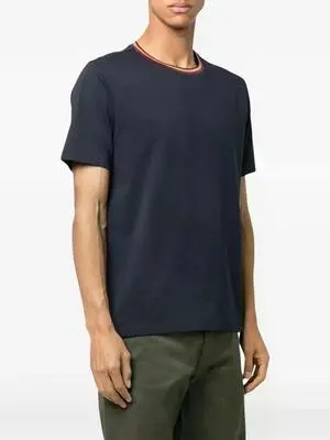 Paul Smith Navy 'artist Stripe' Collar Cotton T-shirt