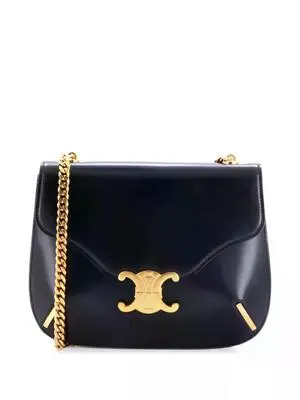 Celine Besace Triomphe Smooth Calfskin Small Shoulder Bag - Black