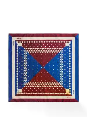 CAFÉ KITSUNÉ Geometric-print Scarf - Blue