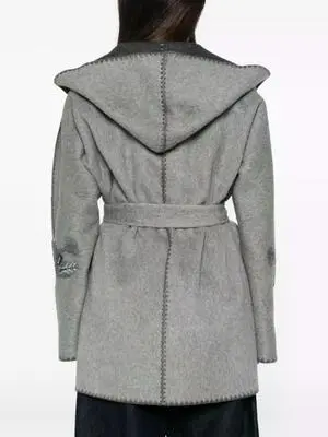 ERMANNO FIRENZE Embroidered Belted Oversized Coat