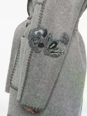 ERMANNO FIRENZE Embroidered Belted Oversized Coat