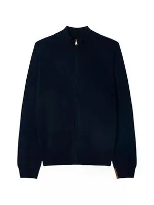 Paul Smith Navy Cashmere Zip Cardigan - Blue