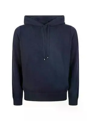 FILIPPO DE LAURENTIIS Drawstring Knitted Hoodie - Blue