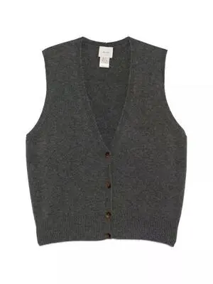 ALYSI V-neck Sleeveless Cardigan - Grey