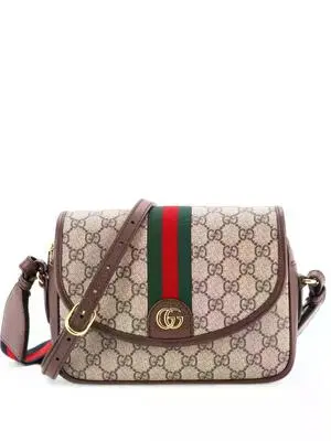 Gucci Ophidia Flap Gg Coated Canvas Small Shoulder Bag - Brown