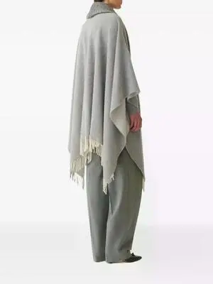 Fabiana Filippi Fringed Shawl-collar Cape
