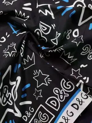 Dolce & Gabbana Graphic-print Square Scarf - Black