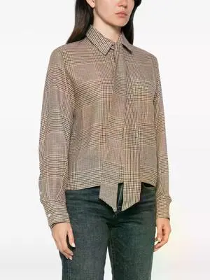 Marella Prince Of Wales Check Tie-neck Shirt