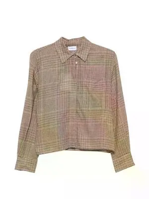 Marella Prince Of Wales Check Tie-neck Shirt - Brown