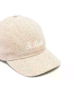 MC2 SAINT BARTH Herringbone-pattern Embroidered-logo Baseball Cap