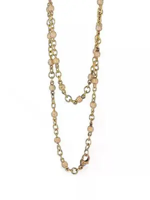SYLVA & CIE Diamond Beaded Barrel Necklace - Gold
