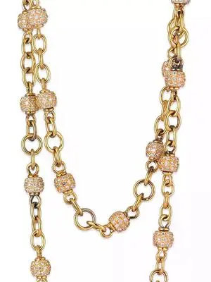 SYLVA & CIE Diamond Beaded Barrel Necklace