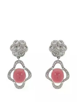 SABOO FINE JEWELS Conch Pearl And Diamond Flower Drop Earrings - Silver
